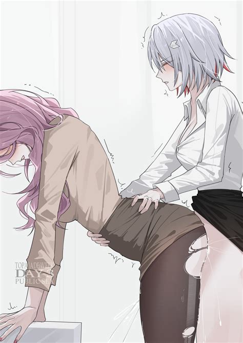 Rule 34 1futa 1girls Absurdres Black Pantyhose Black Skirt Blush Breasts Brown Shirt Brown