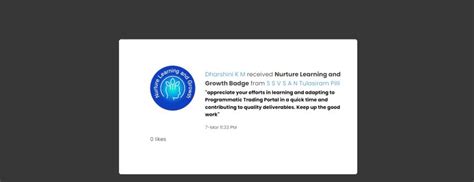 Dharshini Mohan On Linkedin Got Nurture Learning And Growth Badge