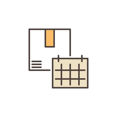 Cardboard Box With Time Table Vector Concept Colored Icon 19015609