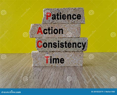 Patience Action Consistency Time Symbol Concept Words Pact Patience