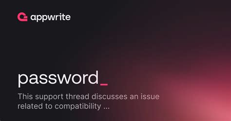 Password Threads Appwrite