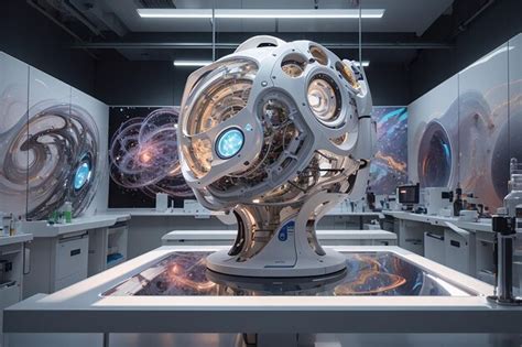 premium ai image neural network art futuristic science lab