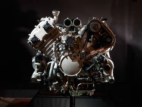 V8 Car Engine On The Demonstration Stand Editorial Image Image Of