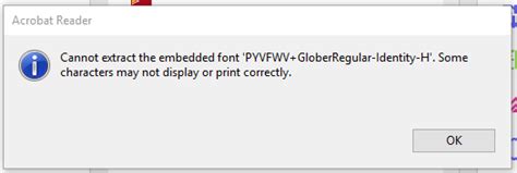 adobe reader dc cannot extract embedded font bk adobe product