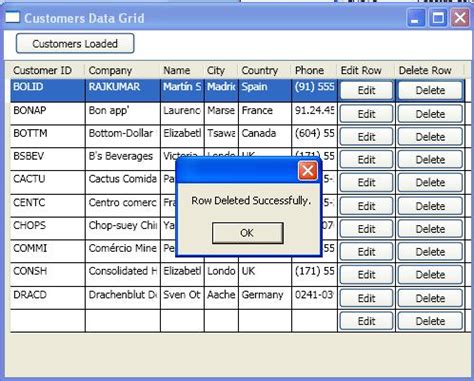 Show Delete Edit Data In Wpf Datagrid Using Linq To Sql Classes