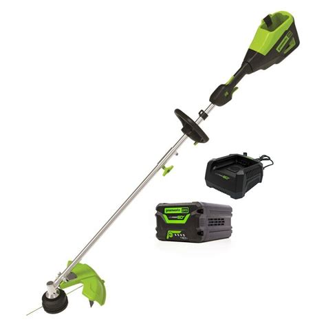 Greenworks Pro 60V 4 0Ah Lithium Ion Cordless Brushless String Line Trimmer Kit DMC Mowers