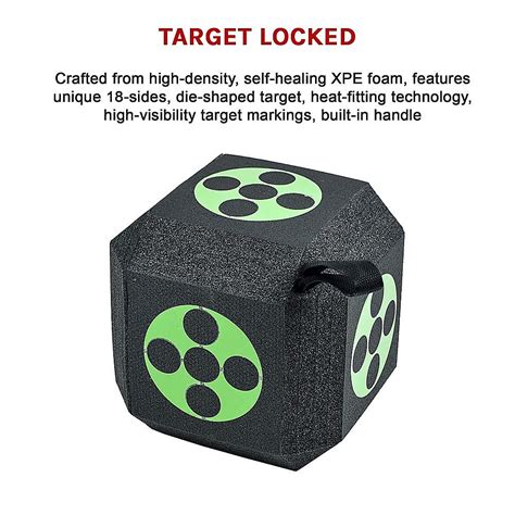 Archery 3d Dice Target Cube Reusable 18 Sides 23cm Self Healing Xpe Fo