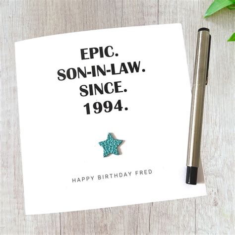 Personalised Son In Law Card Birthday Etsy