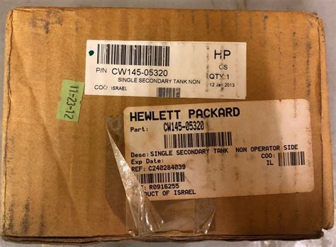 Hp Cw145 05320 Single Secondary Tank Non Operator Side Ebay