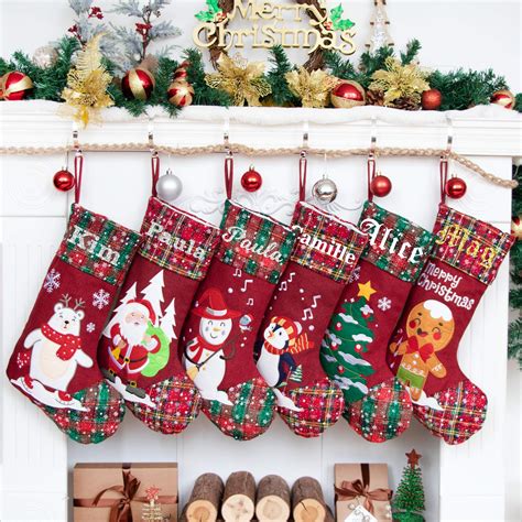 2024 New Personalised Christmas Stockings With Names Large Xmas Socks