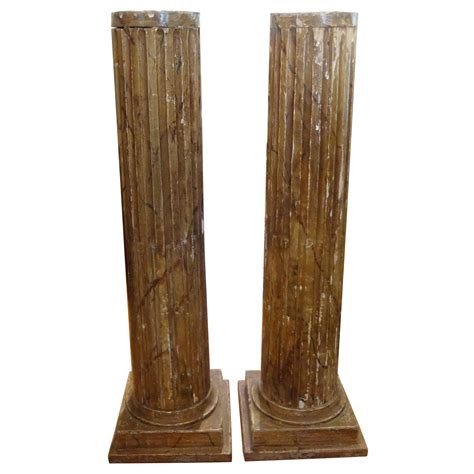 18th Century Baroque Column Pedestal Feline Legs Bronze Tripod And