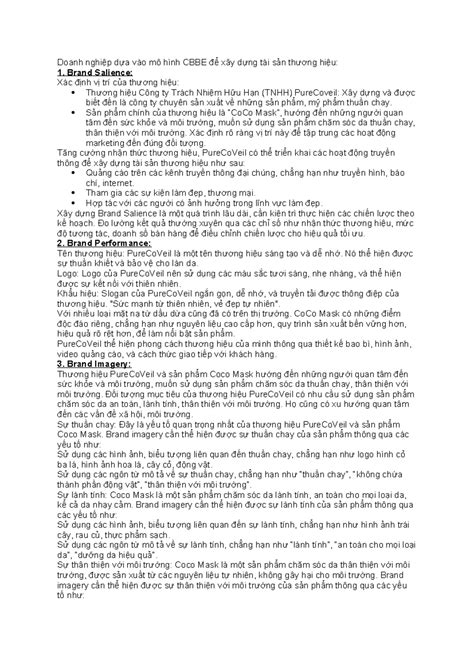 Mô Hình Cbbe Doanh Nghiệp Dựa Vào Mô Hình Cbbe để Xây Dựng Tài Sản