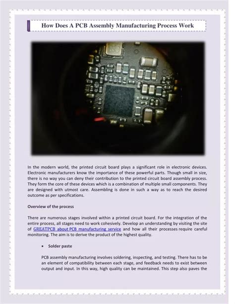 PPT How Does A PCB Assembly Manufacturing Process Work PowerPoint Presentation ID