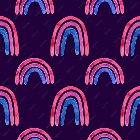 Premium Psd Bisexual Pride Seamless Pattern With Rainbows Lgbt Art