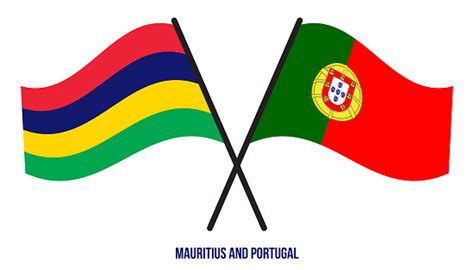 모리셔스와 포르투갈 국기가 교차하고 흔들리는 플랫 스타일 공식 비율 올바른 색상 0명에 대한 스톡 벡터 아트 및 기타 이미지 0명 경제 공휴일 Istock