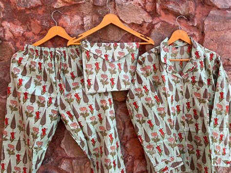 Organic Cotton Pajama Set Nightwear Women Sleepwear Floral100 Cotton