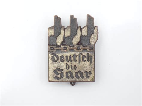 German Saar Plebiscite Deutsch Die Saar” Badge Damn Yankee Militaria Sales