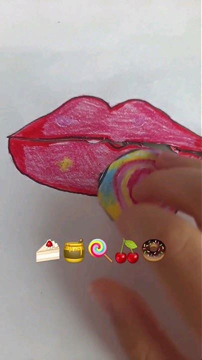 종이입술먹방 🍰🍯🍭🍒🍩마지막 부분에 소리안남 주의 종이입술먹방 추천 받음 출저 설하 Youtube