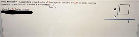 Solved Problem A Square Loop Of Side Length A Chegg