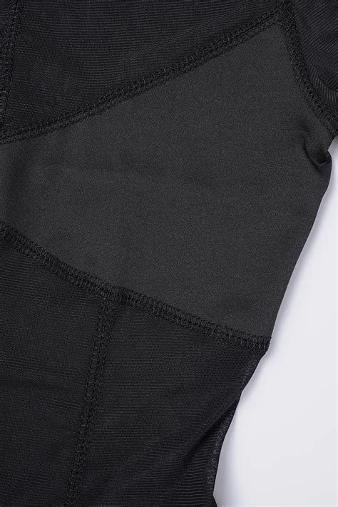 Wholesale Black Sexy Solid Patchwork See Through O Neck Skinny