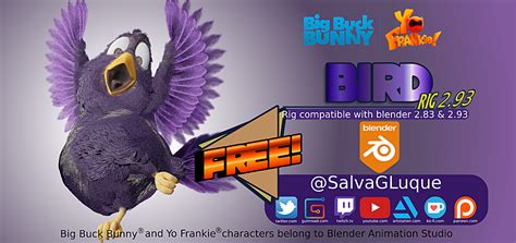 Pájaro Bird Rig Gratis Free Blender 2 83 2 93
