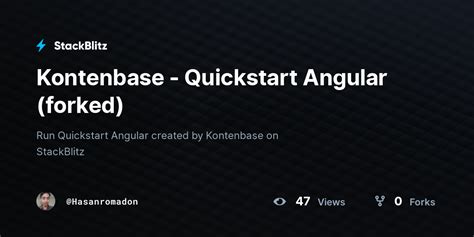 Kontenbase Quickstart Angular Forked Stackblitz