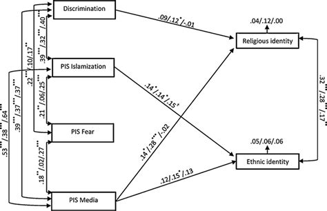 estimated unconstrained structural equation model coefficients
