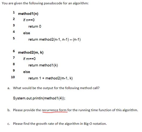 Solved You Are Given The Following Pseudocode For An Chegg