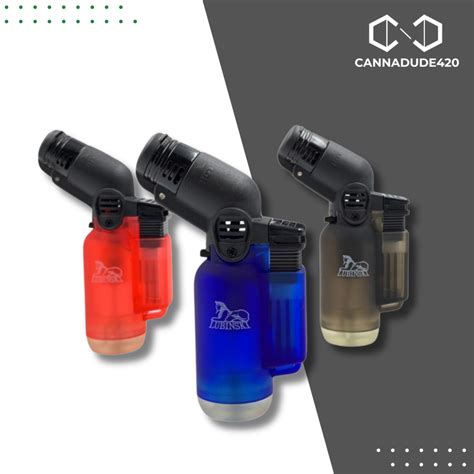 ไฟแชค LUBINSKI Lighter Windproof Butane Big Single Torch Jet Blue