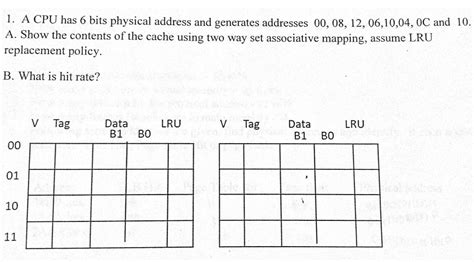 Solved A Cpu Has Bits Physical Address And Generates Addresses