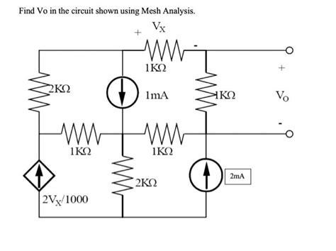 Solved Find Vo In The Circuit Shown Using Mesh Analysis