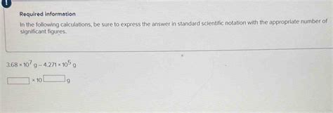 Solved Required Information In The Following Calculations Be Sure To
