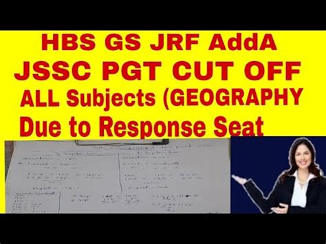 Jssc Pgt Geography All Subjects Final Cut Off Questions Youtube