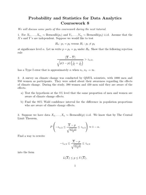 Coursework 8 Pdf Scientific Theories Statistical Analysis