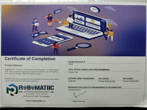 Santhoshkumar S On Linkedin I Have Completed The Certificate Of Completion Of Full Stack Using