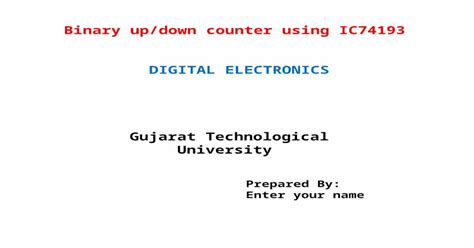 Binary Up And Down Counter Using Ic 74193