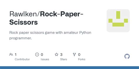 GitHub Rawlken Rock Paper Scissors Rock Paper Scissors Game With Amateur Python Programmer