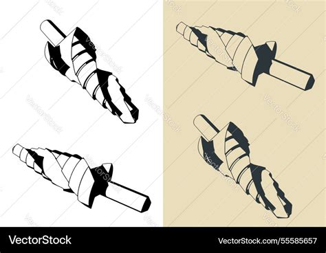Stepped Drill Bit Royalty Free Vector Image Vectorstock