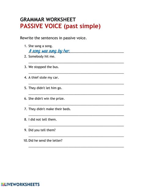 Passive Worksheets