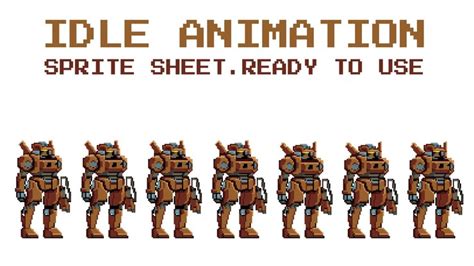 Robot Cartoon Animatie Idle Aanval Overwinning Verliezen Sprite Sheet