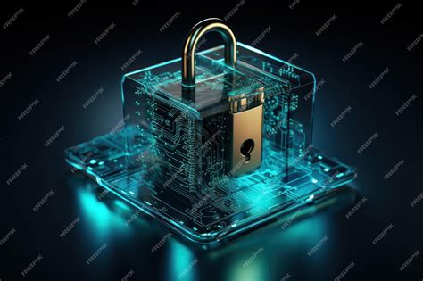 Premium Photo Cyber Security Concept Digital Padlock For Computing System Protection Of