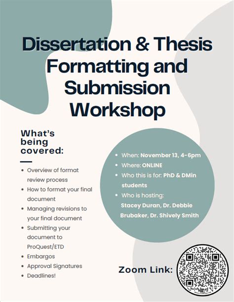 11 13 Dissertation And Thesis Formatting And Submission Workshop School Of Theology Library