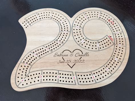 Personalized Cribbage Board Game Laser Engraved Wood Custom Etsy