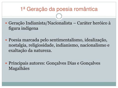 PPT A poesia romântica brasileira PowerPoint Presentation free