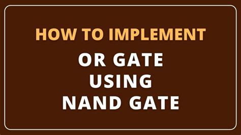 Electrical Vani On Linkedin Or Gate Using Nand Gate Learn How To