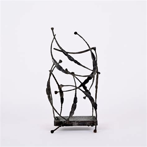 Brutalist Italian Hand Wrought Iron Umbrella Stand From Salvino Marsura