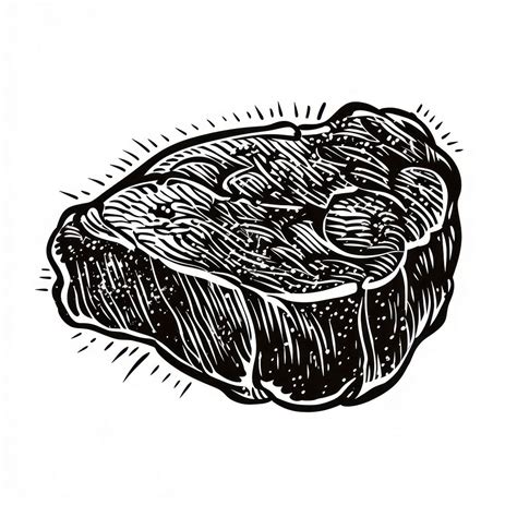 Steak Oldschool Handpoke Tattoo Style Premium Photo Illustration