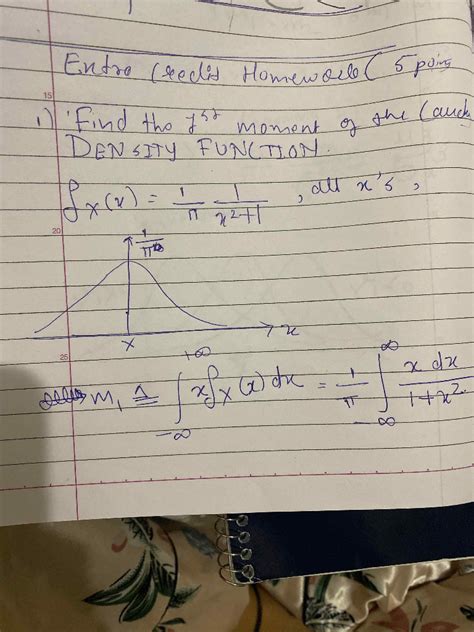 solved do this by cauchy find the 1st moment of the density