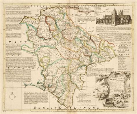 Devon Bowen Emanuel An Accurate Map Of Devonshire Divided Into