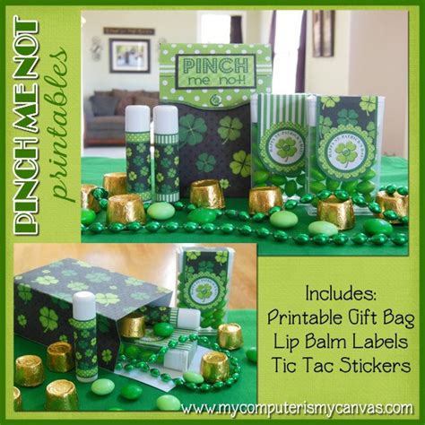 St Patrick S Day Pinch Me Not Printables Lip Balm Tic Tac Stickers